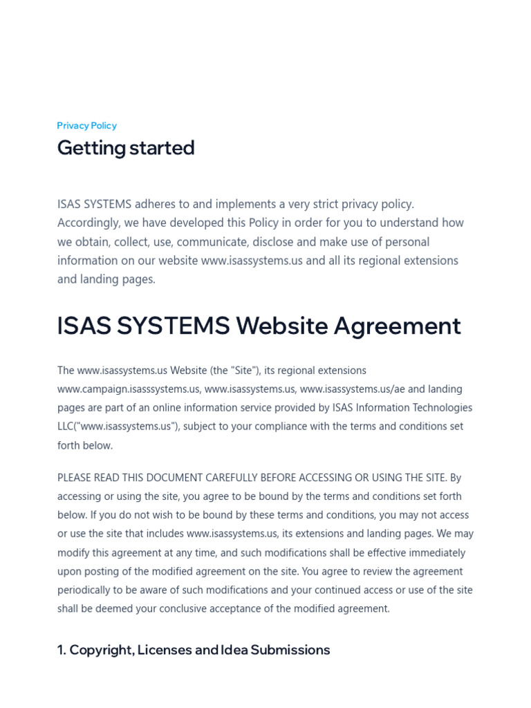 Privacy Policy - IsAS Getting Started - Knowledge Base HTML Template ...