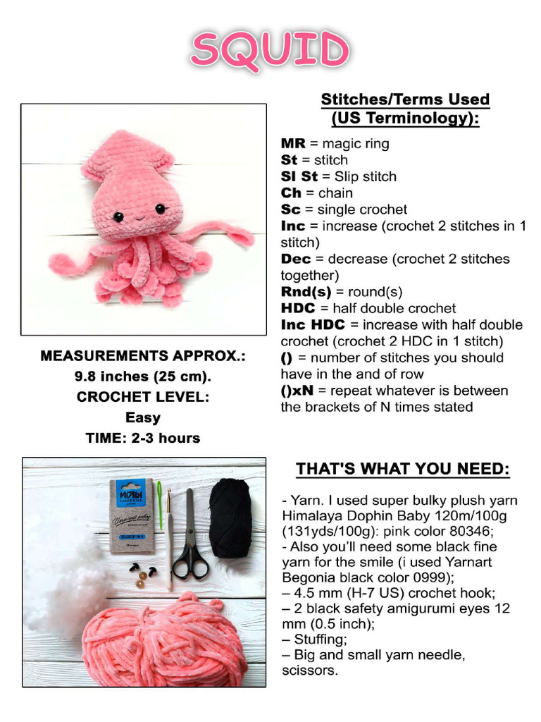 Plushie Co - Squid | PDF