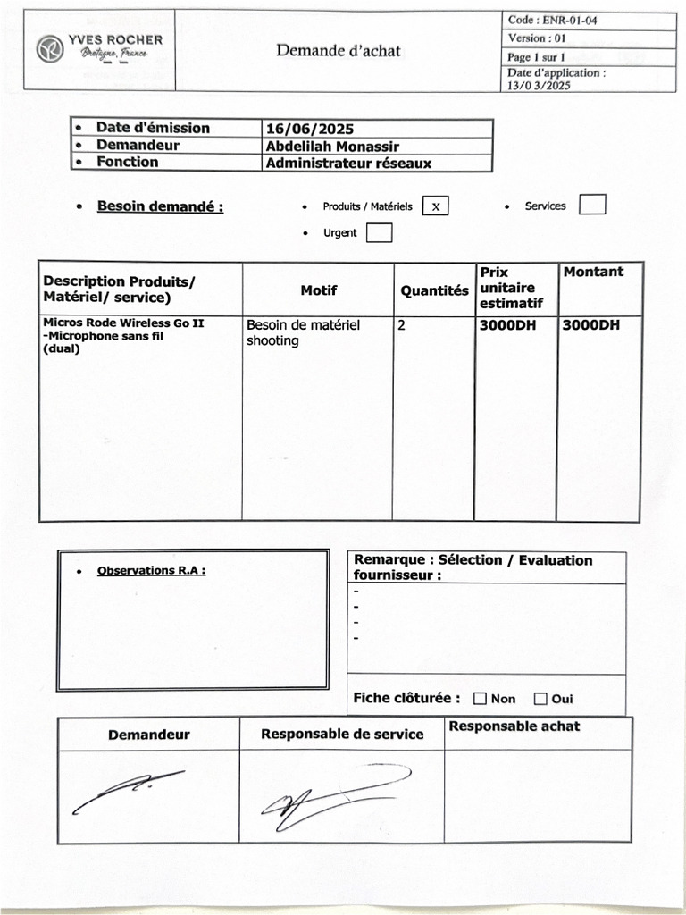 Demande D'achat | PDF