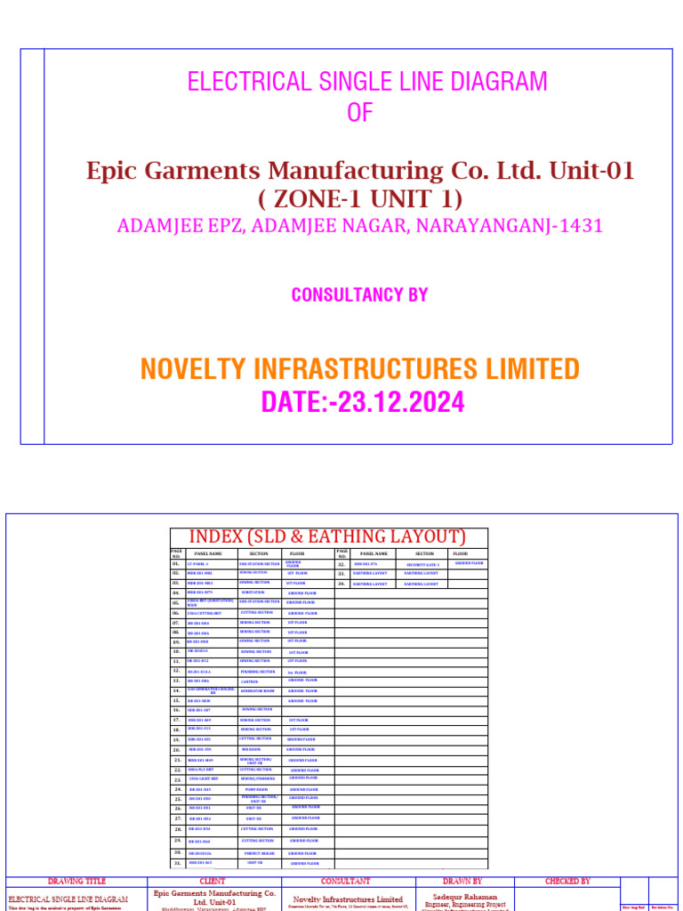 Electrical SLD for Epic Garments Unit-01 | PDF | Electrical Equipment ...