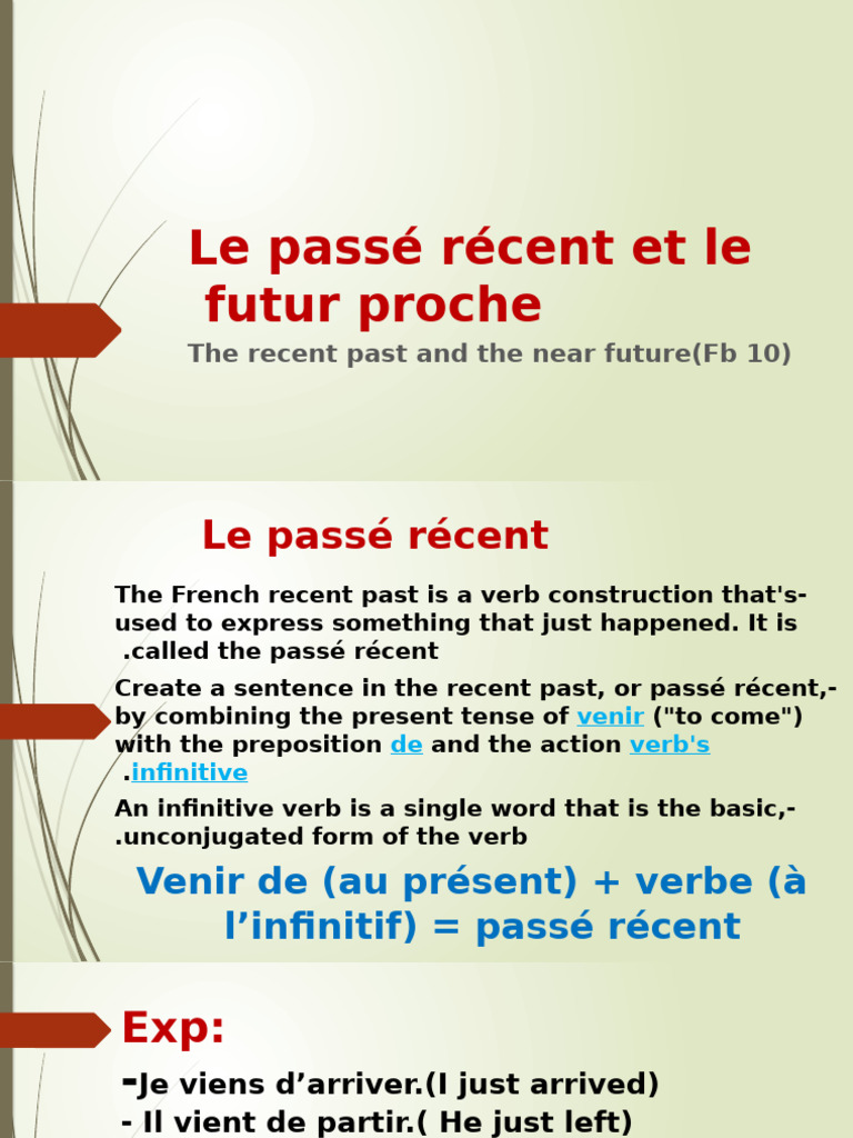 Le Passe Recent 1 2 | PDF
