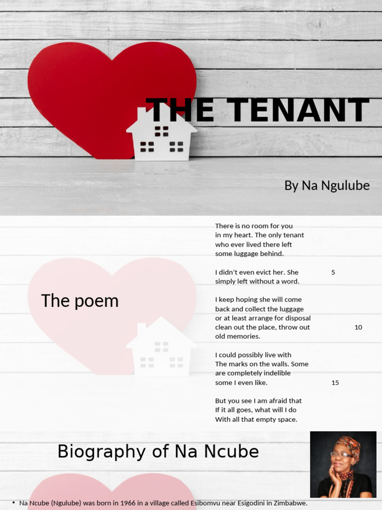 The Tenant: A Poem by Na Ngulube | PDF | Baggage | Linguistics