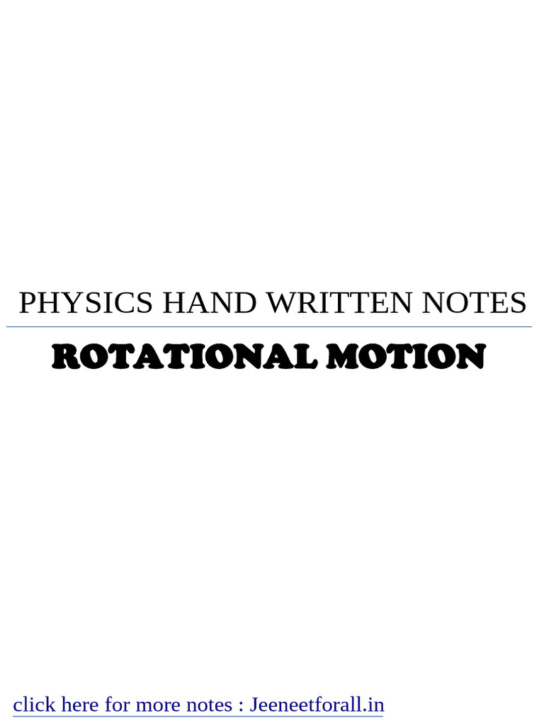 P Rotational Motion | PDF
