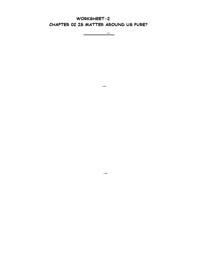 Worksheet 2 Chapter 2 Class 9 | PDF | Solubility | Chemical Substances