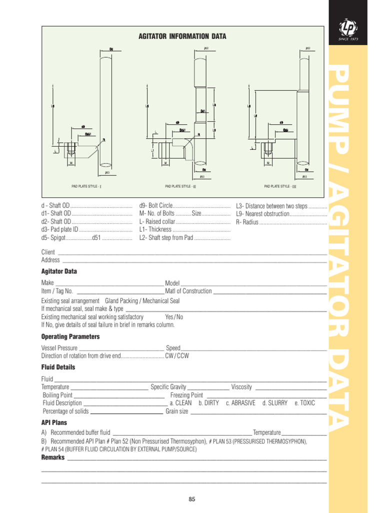 Agitator Information Data Sheet | PDF