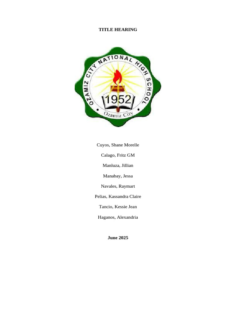 Title Hearing 1 | PDF
