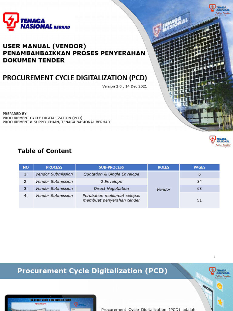 Penambahbaikkan Proses Penyerahan Dokumen Tender Vendor 141221 V2.0 | PDF