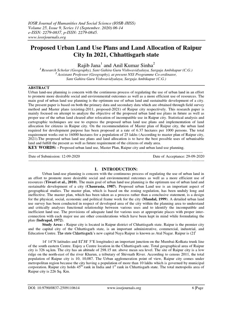 Proposed Urban Land Use Plans and Land | PDF | Urban Planning ...