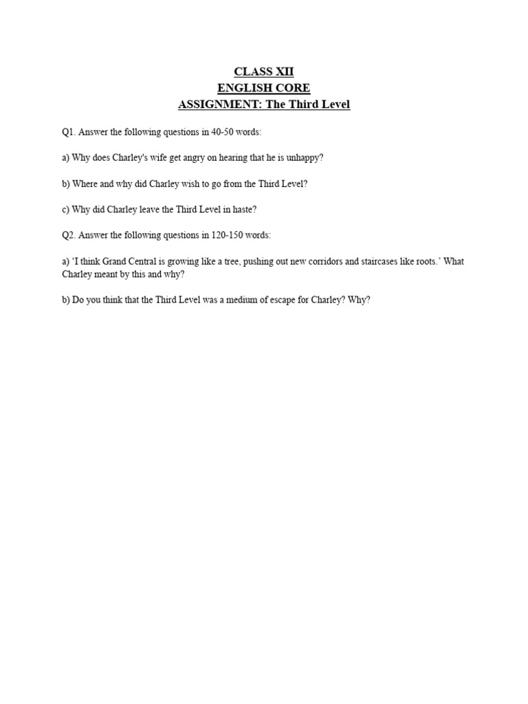 The Third Level | PDF