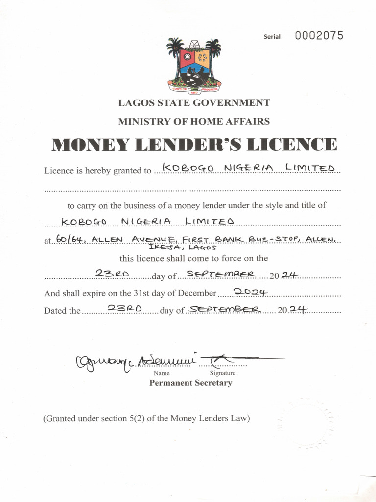 Money Lenders License | PDF