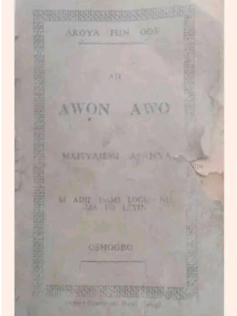 Iwe Asiri Akoya Awon Ode | PDF