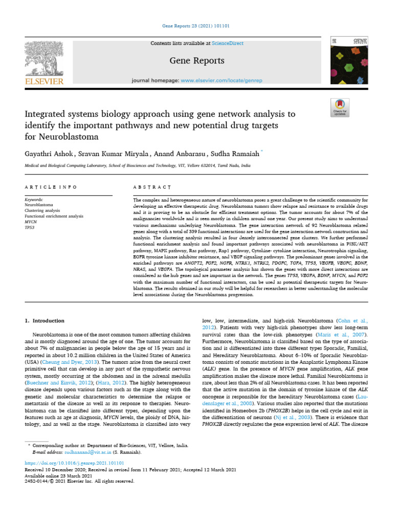 Integrated Systems Biology Approach Using Gene Network Analysis To ...