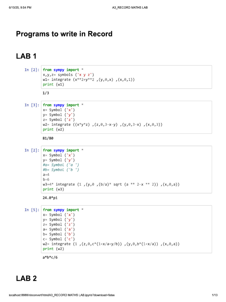 A3 - Record Maths Lab | PDF