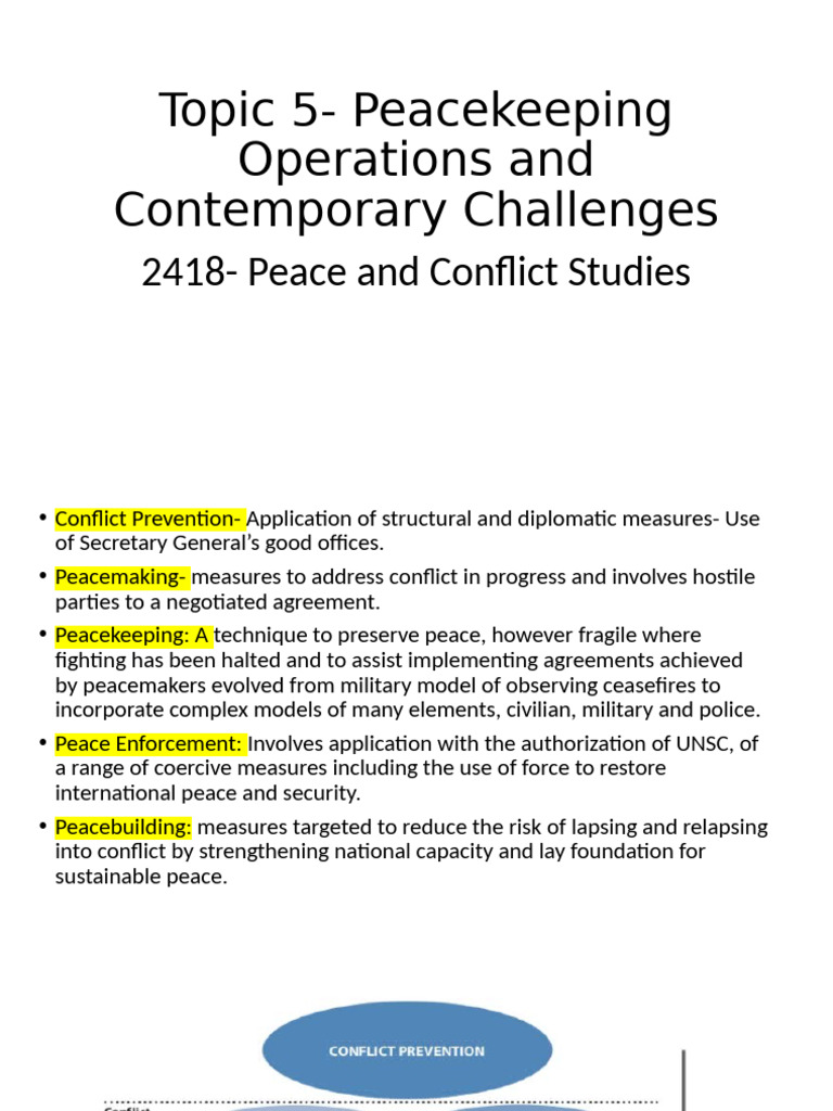 Topic 5 - Peacekeeping Operations and Contemporary Challenges | PDF ...