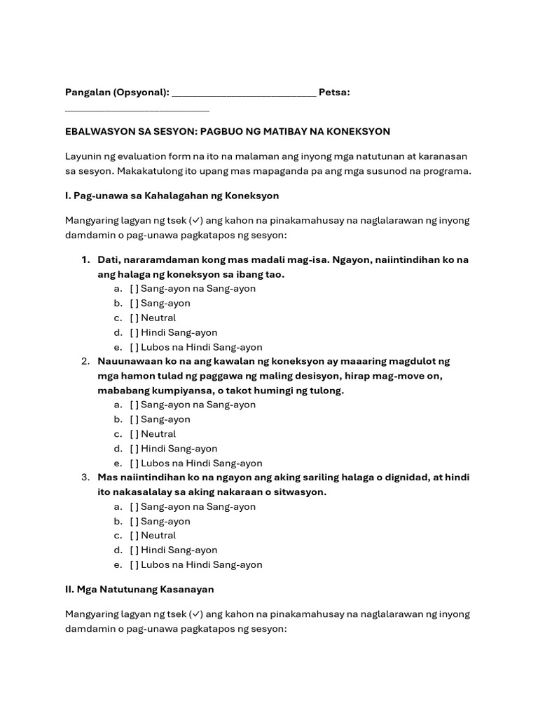 Evaluation Form | PDF