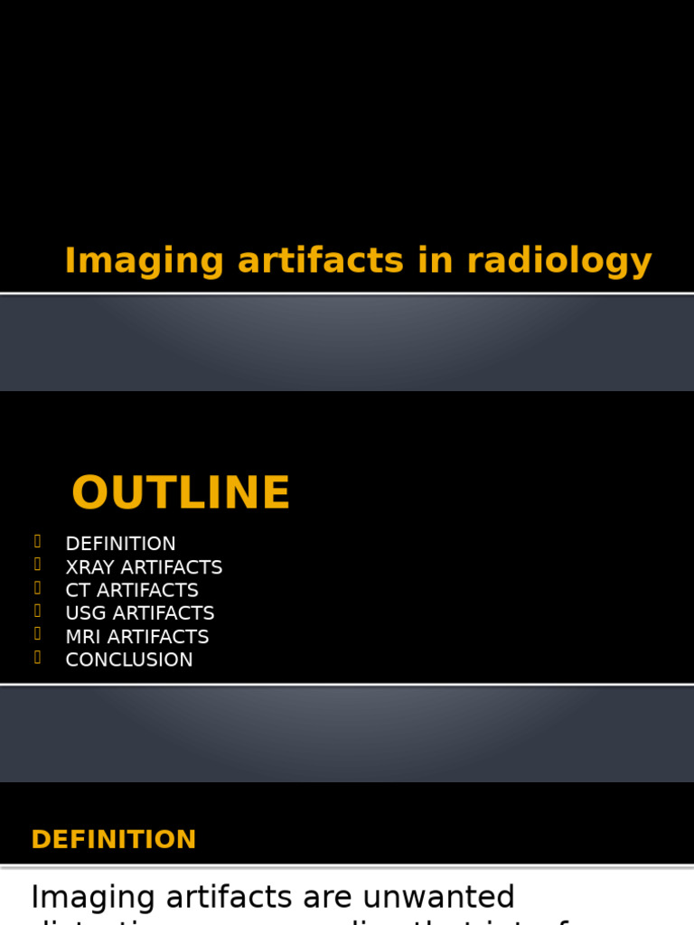 Imaging Artifacts in Radiology | PDF | Ct Scan | Medical Imaging