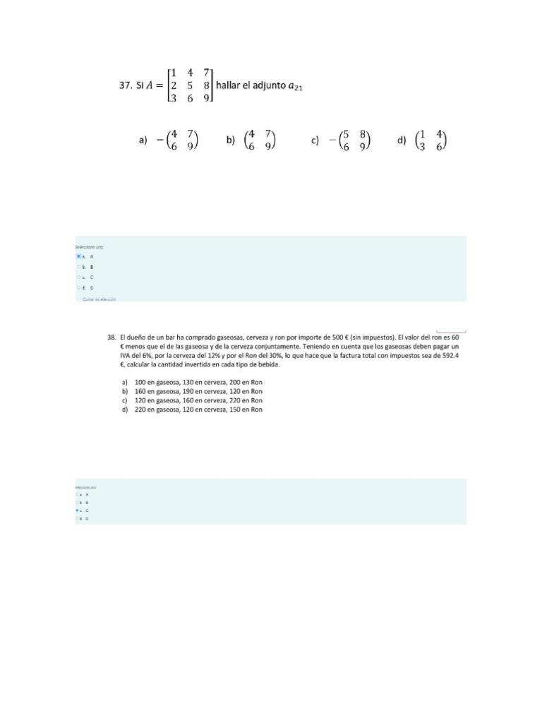 Previo 2 de Algebra | PDF