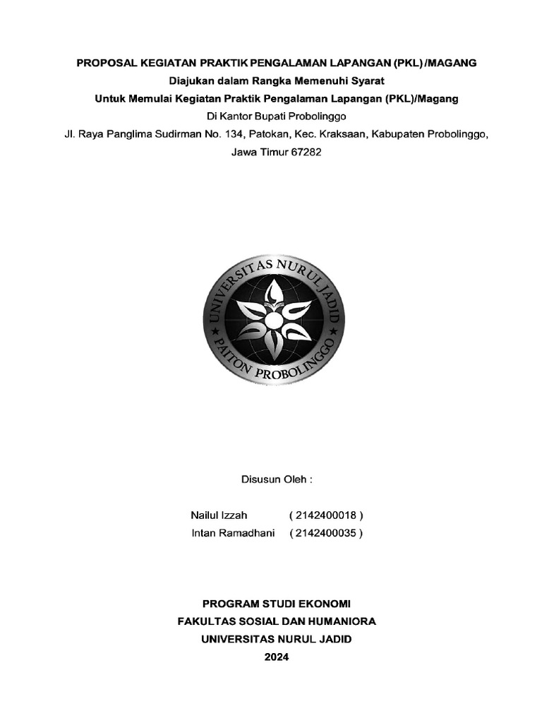 Proposal Pengajuan PKL | PDF