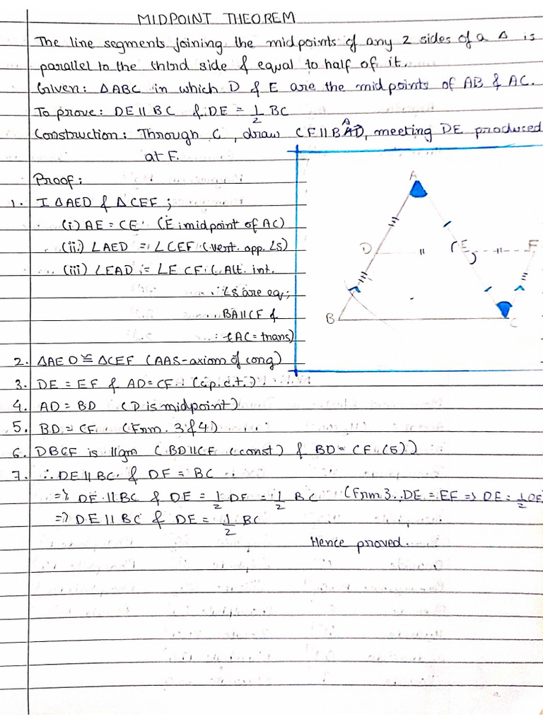 MIDPOINT THEOREM (Maths) | PDF