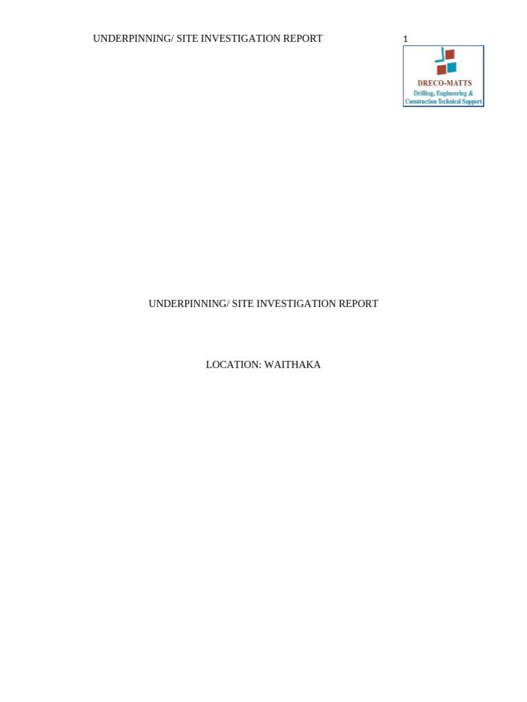Waithaka Field Investigation Report | PDF | Concrete | Column