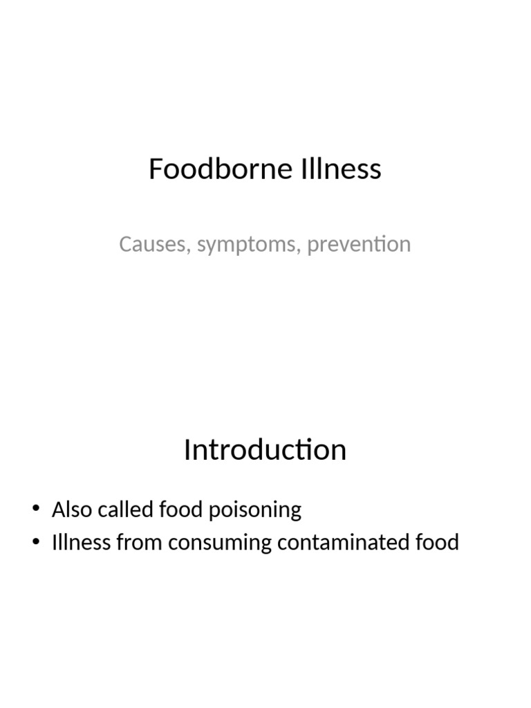 Foodborne Illness Presentation | PDF