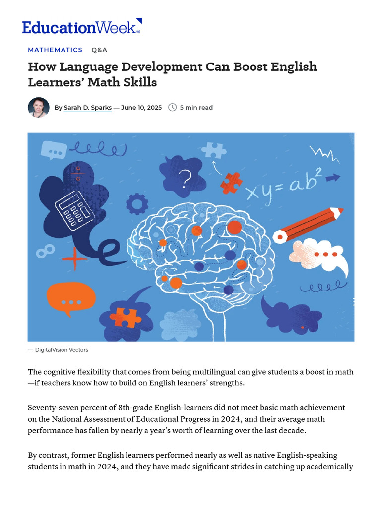 How Language Development Can Boost English Learners' Math Skills | PDF ...