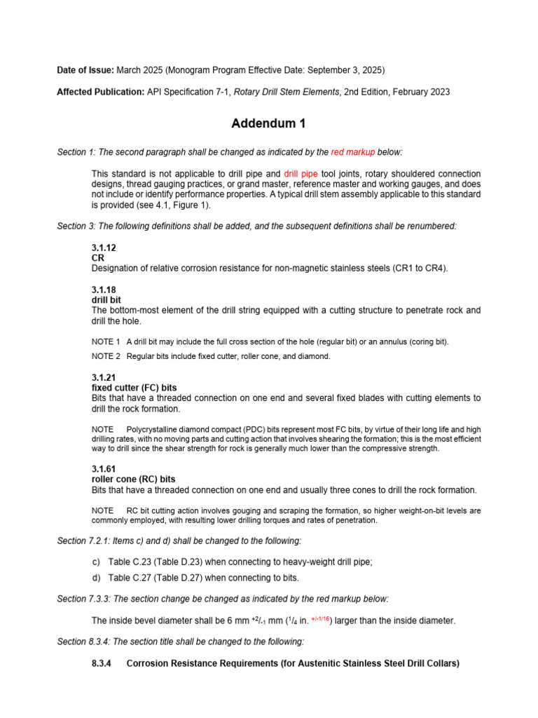 API Spec 7-1 Update: March 2025 | PDF | Strength Of Materials | Pipe ...