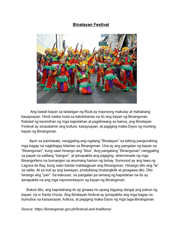 Binalayan Festival | PDF