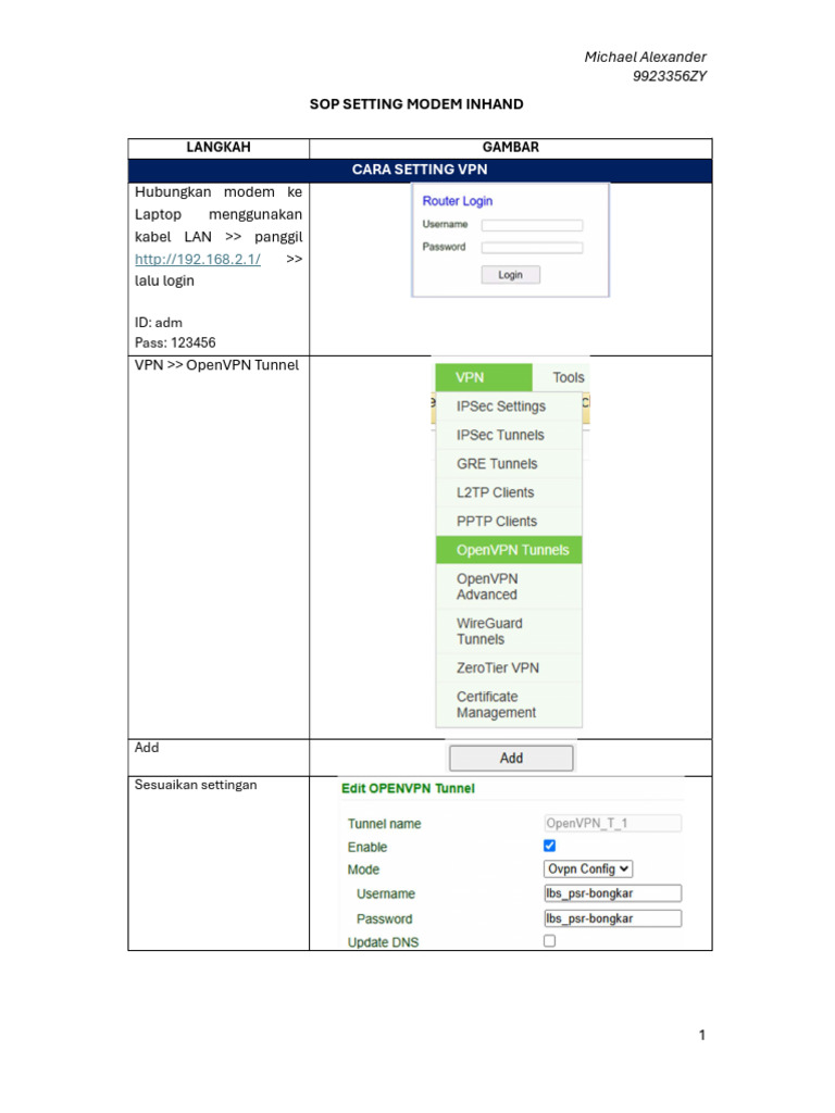 Sop Setting Inhand | PDF