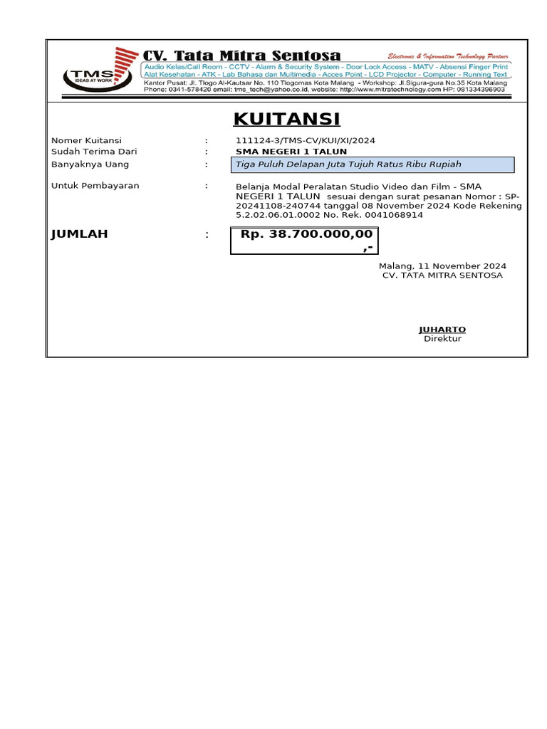 Format Kwitansi | PDF
