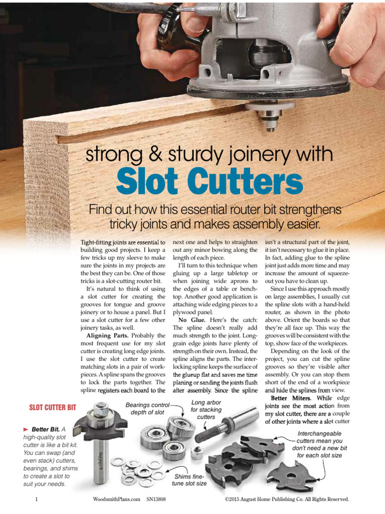 Strong and Sturdy Joinery W Slot Cutters | PDF