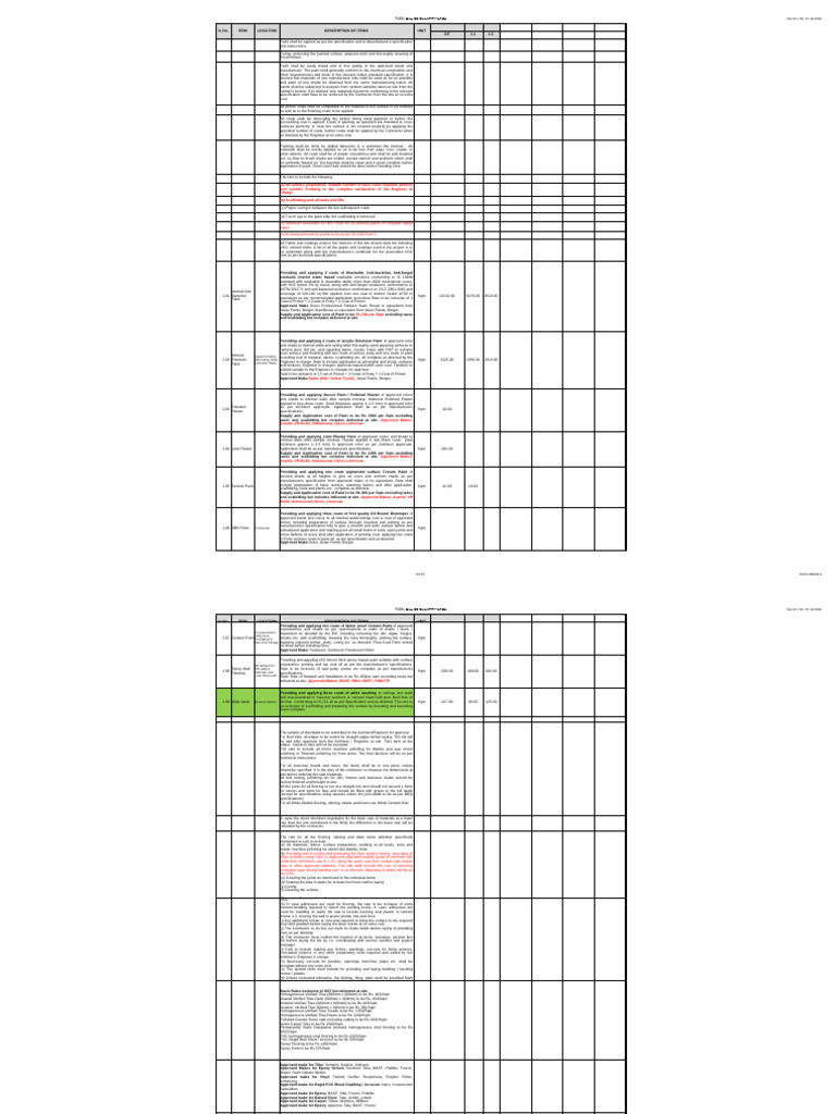 Interior Design Bill of Quantities Sample | PDF | Paint | Flooring