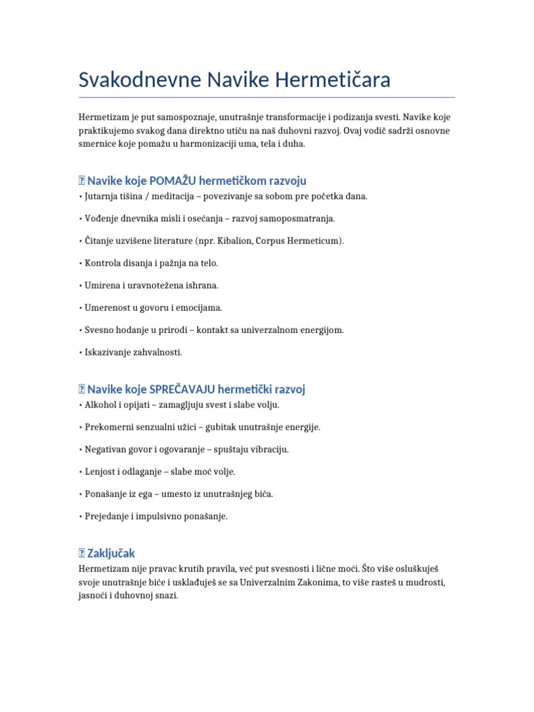 Hermeticke Navike Vodic | PDF