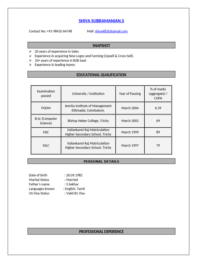 Naukri ShivaSubramanianS (20y 0m) | PDF | Business