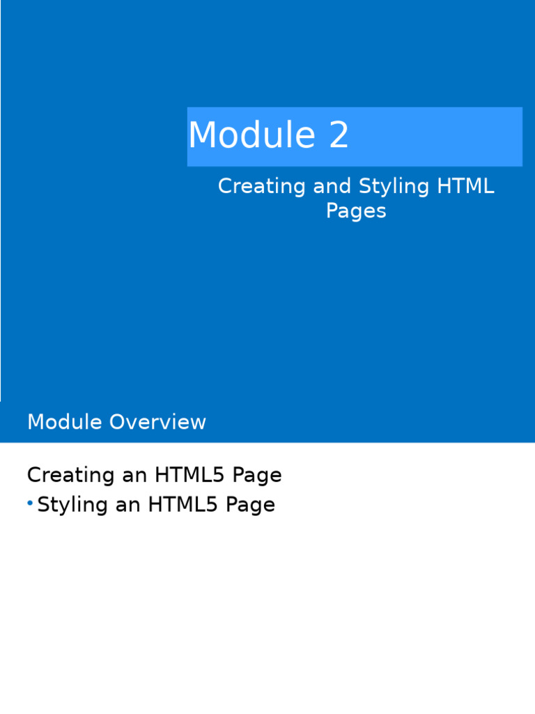 Creating and Styling HTML Pages | PDF | Html5 | Html