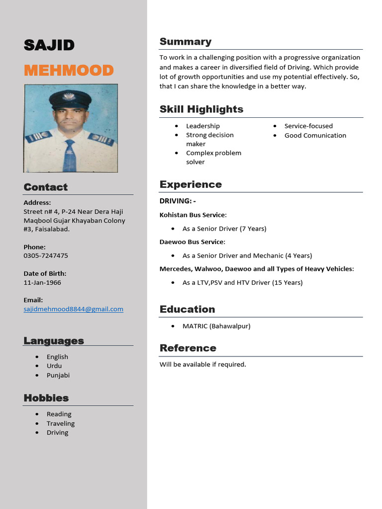 Sajid CV Final | PDF