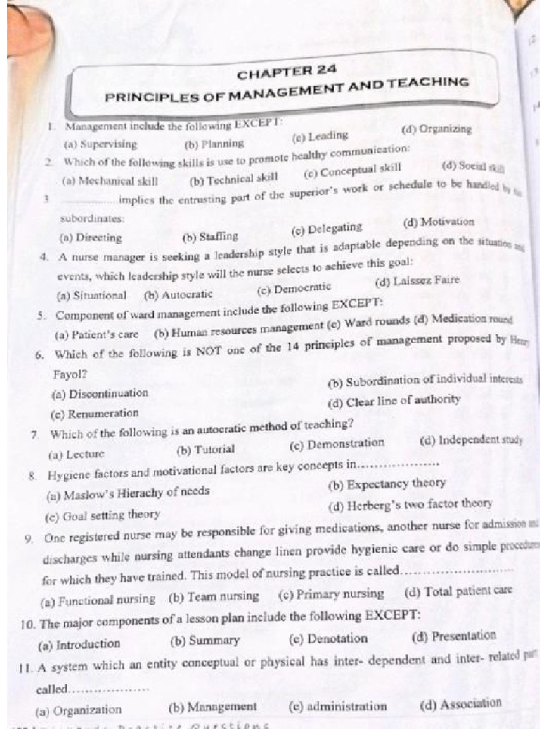 Management MCQ | PDF