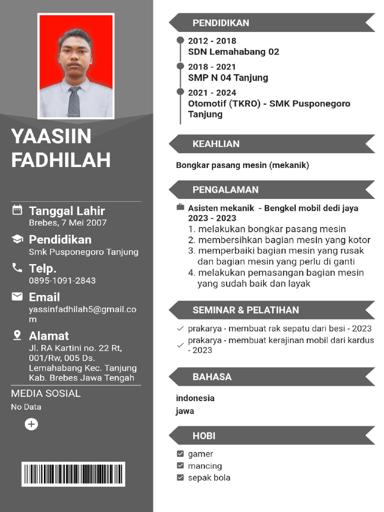 CV Yaasiin Fadhilah | PDF