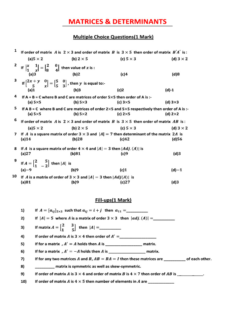 Matrices 2 | PDF