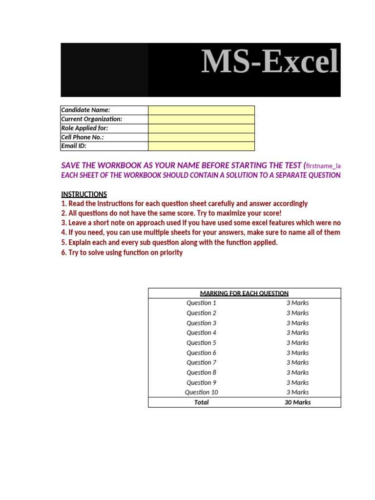 MIS Skill Test - Template | PDF | Euro | Eurozone