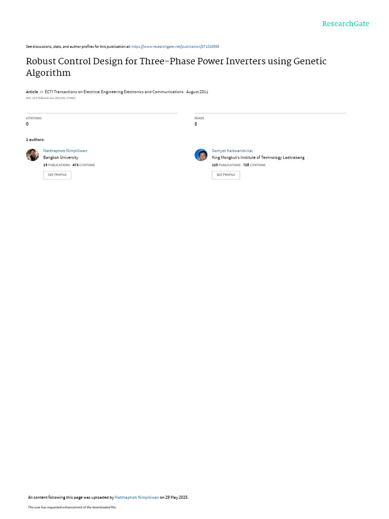 Robust Control Design For Three-Phase Power Invert | PDF | Control Theory | Power Inverter