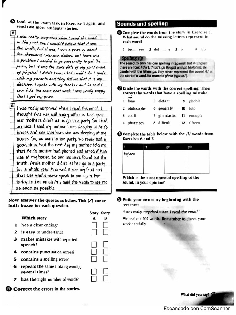 Ejercicios Ingles Unit 2 | PDF