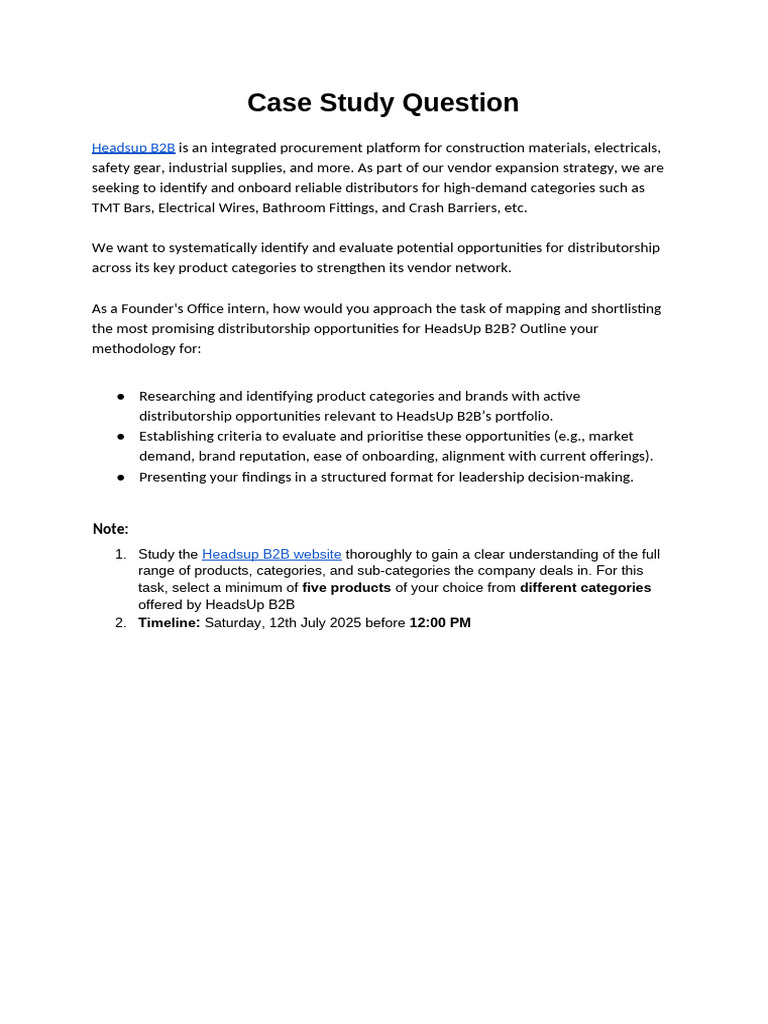 Case Study Question - FO | PDF