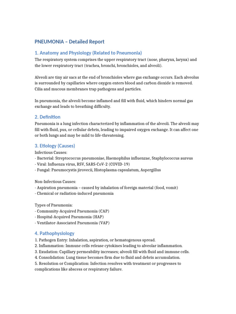 Understanding Pneumonia: Causes and Care | PDF | Pneumonia ...