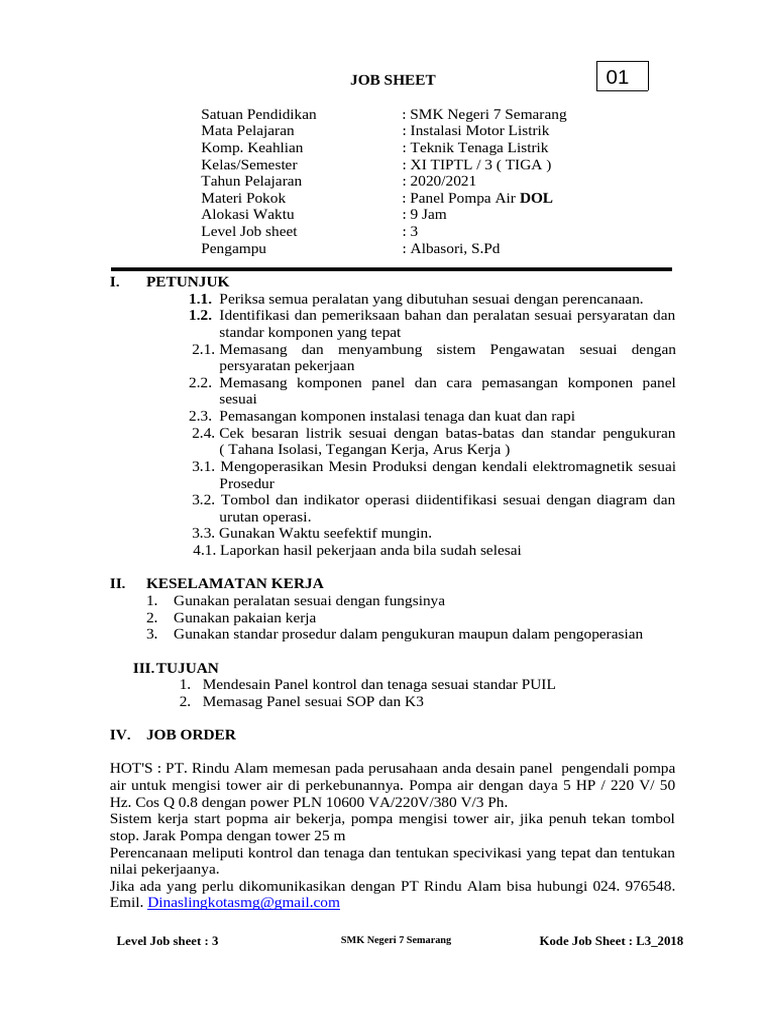 Formulir 4 - Job Sheet | PDF