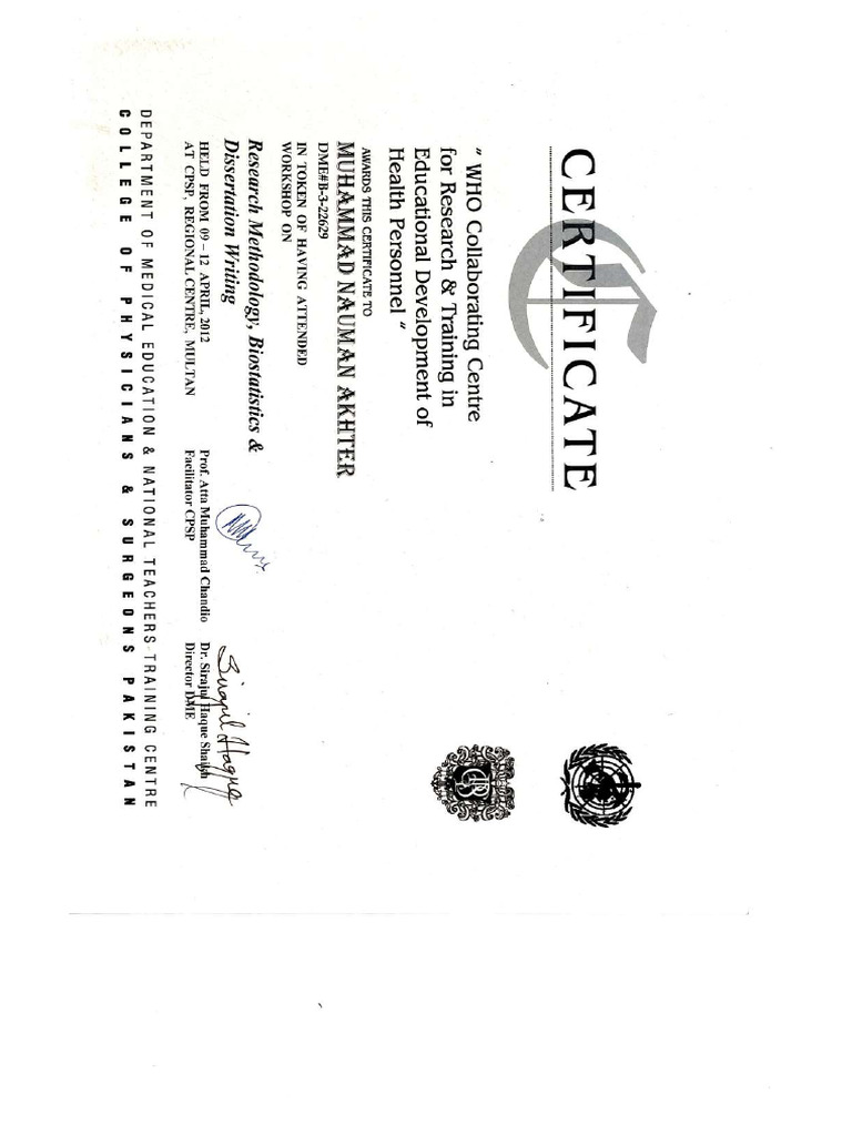 Research Methodology Certificate | PDF