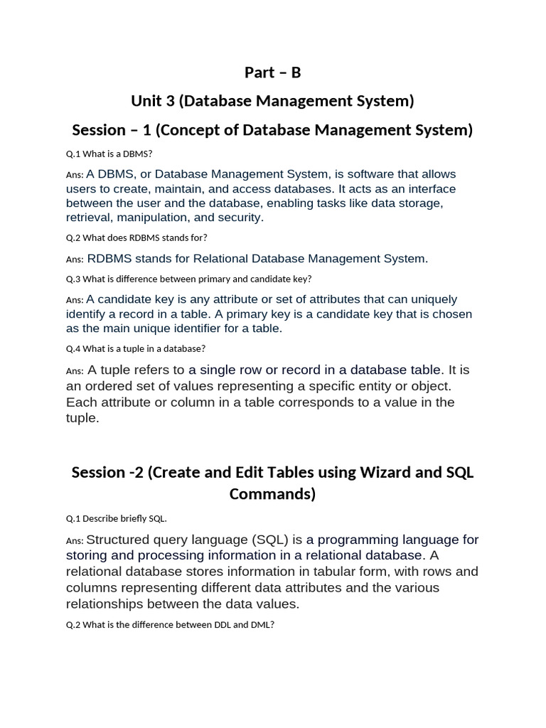 Information Technology Class 10 CH 1 Question Answer | PDF | Relational Database | Databases