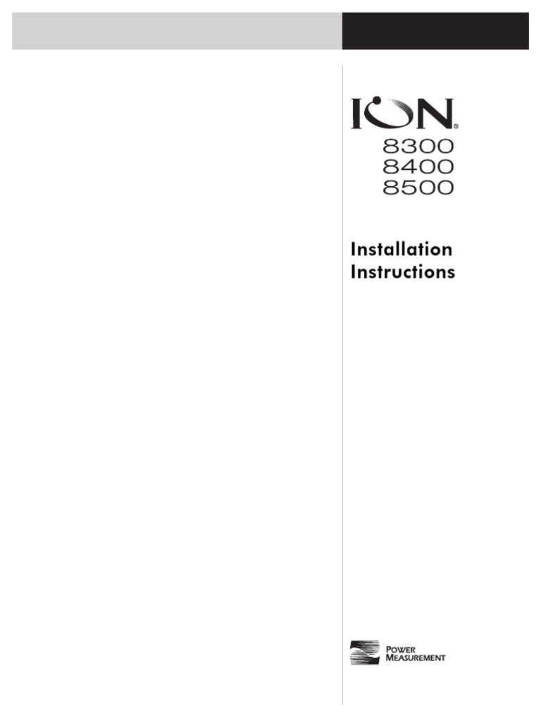 Ion 8300, 8400, 85000 (Instruções de Instalação) (Inglês, 03-2002 ...