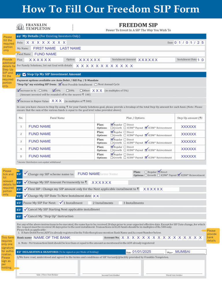 Freedom Sip Form Existing Investors J05gbyyf en in | PDF | Debit Card ...
