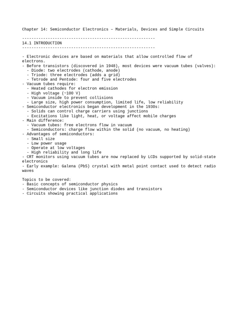 Class 12 Semiconductor Electronics Notes | PDF